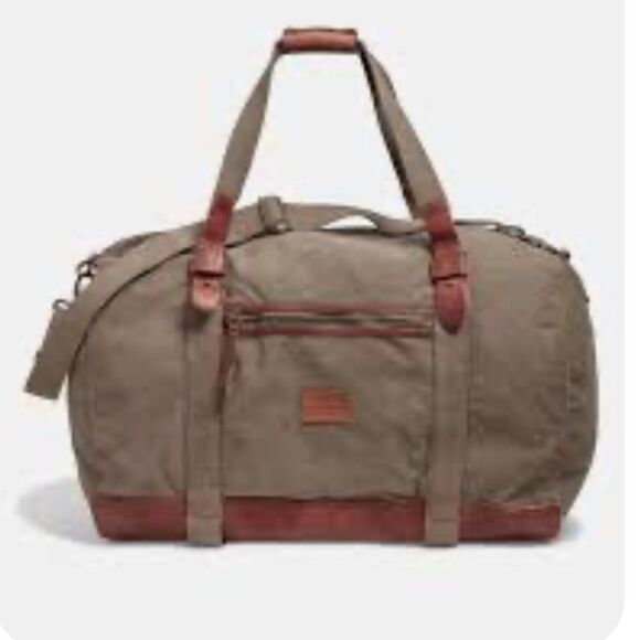 Lucky Brand | Bags | Luckybrand Leather Canvas Duffle Weekender Bag ...